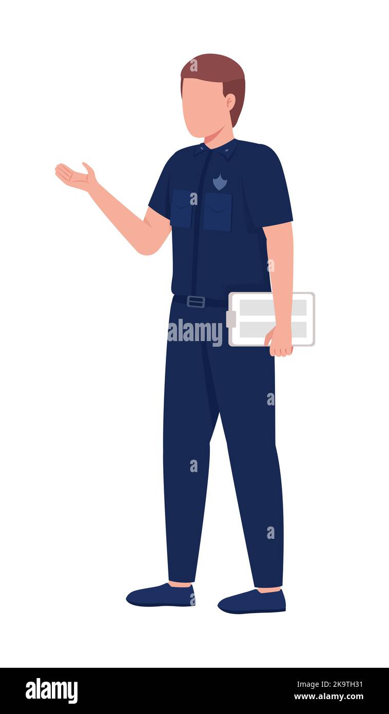 Police officer semi flat color vector character Stock Vector Image ...