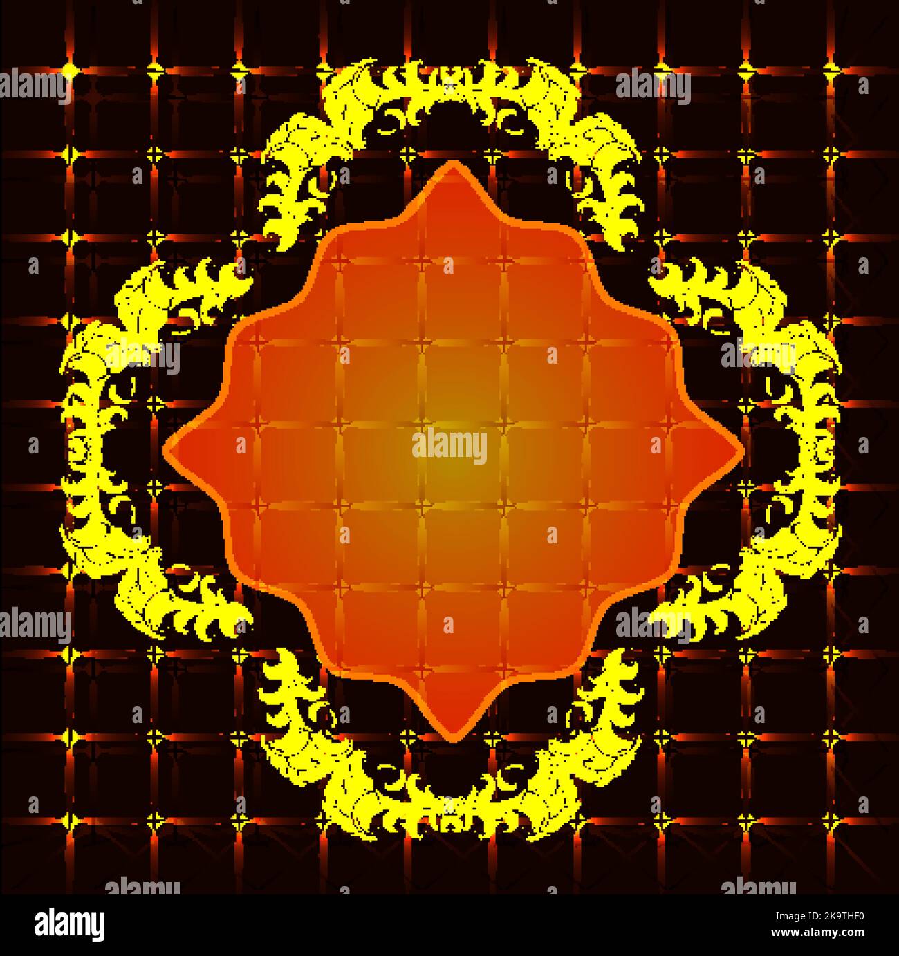 Hand drawn vector illustration. Vintage frame with curly decorative ...