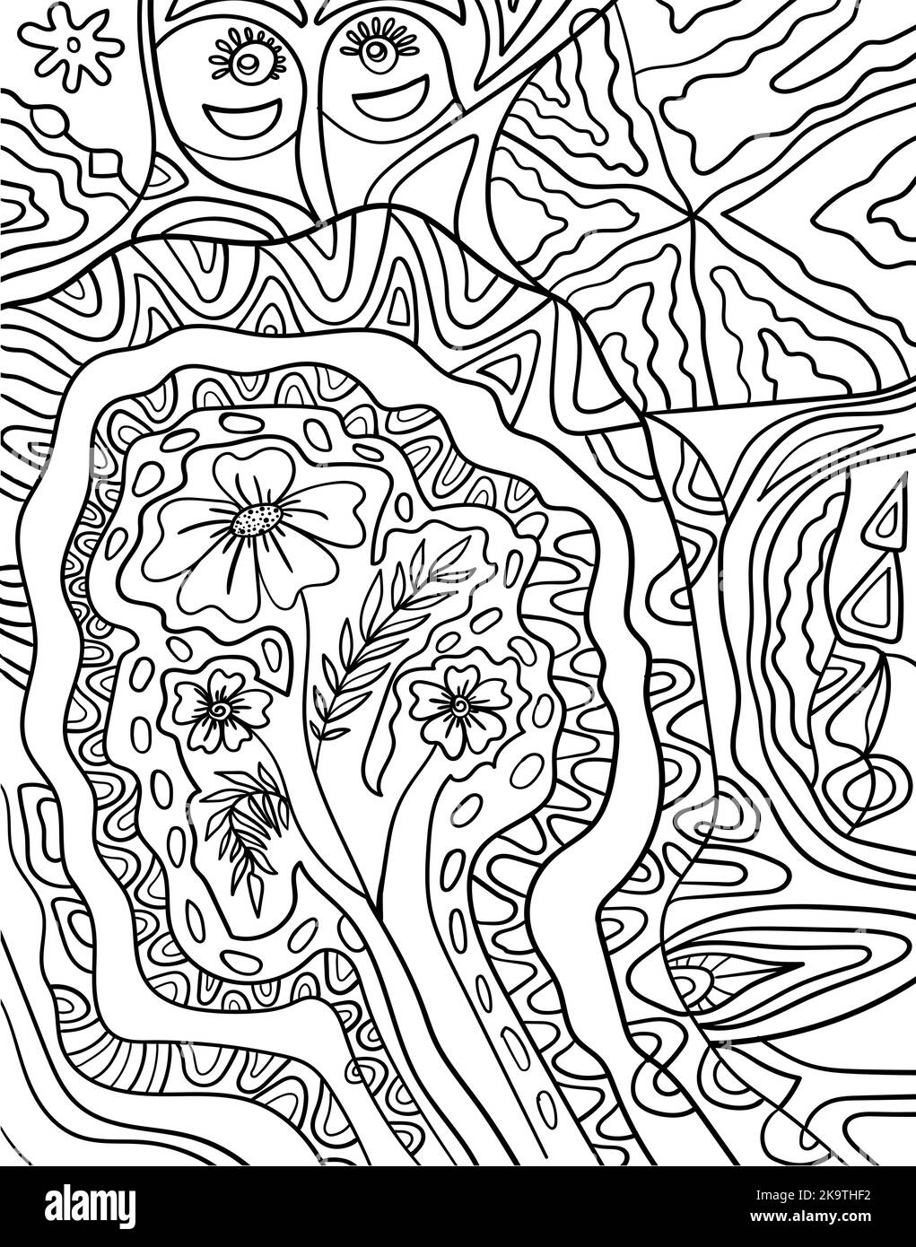 Abstract ornamental hand drawn pattern for coloring book. Doodle vector ...