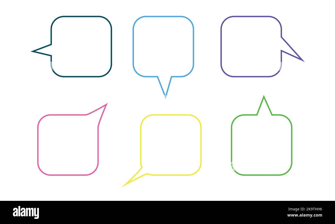 Vector speech clouds chat bubble icon. Collection pastel color doodle ...