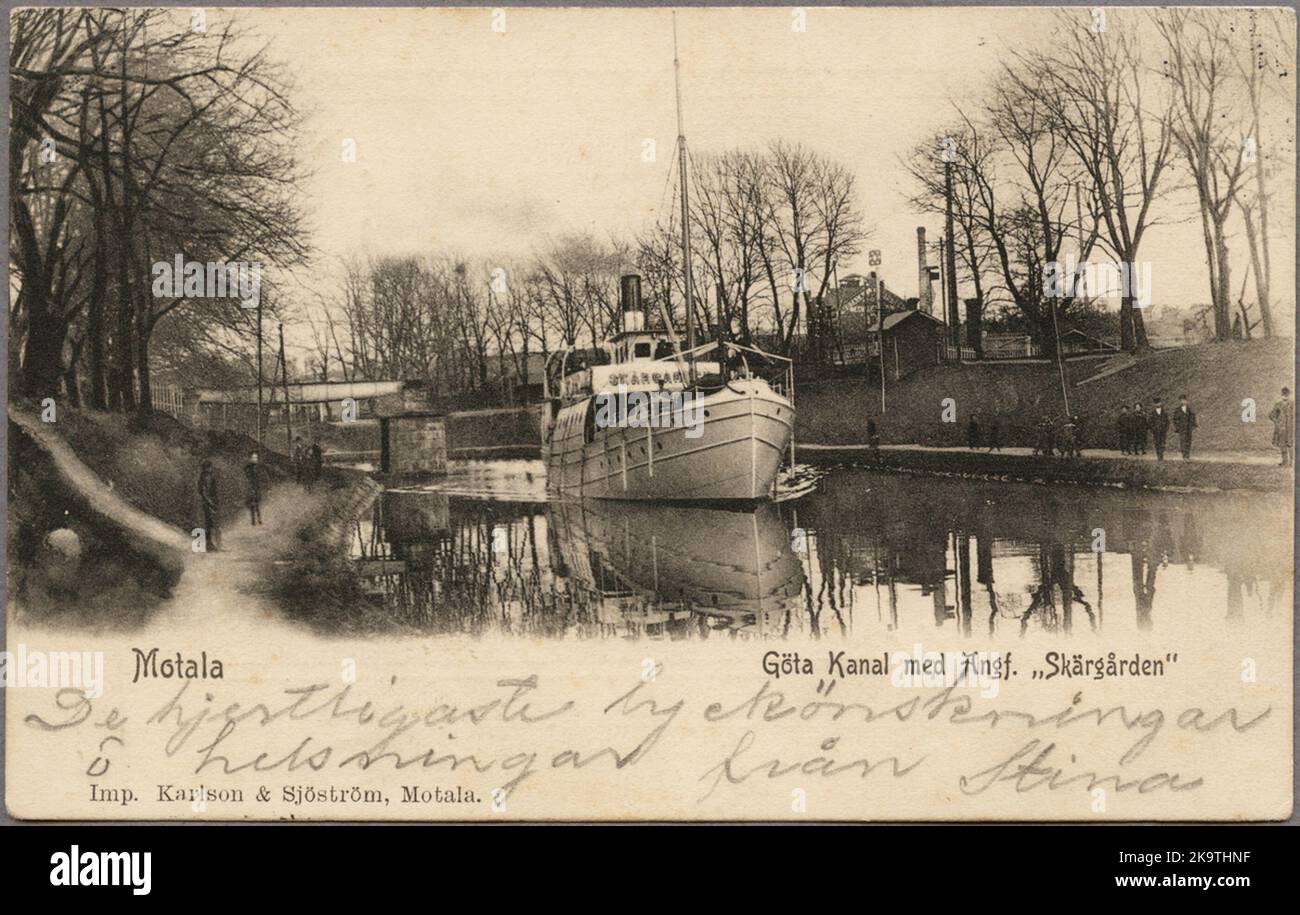 The steamboat The archipelago in the Göta Canal at Motala Stock Photo ...