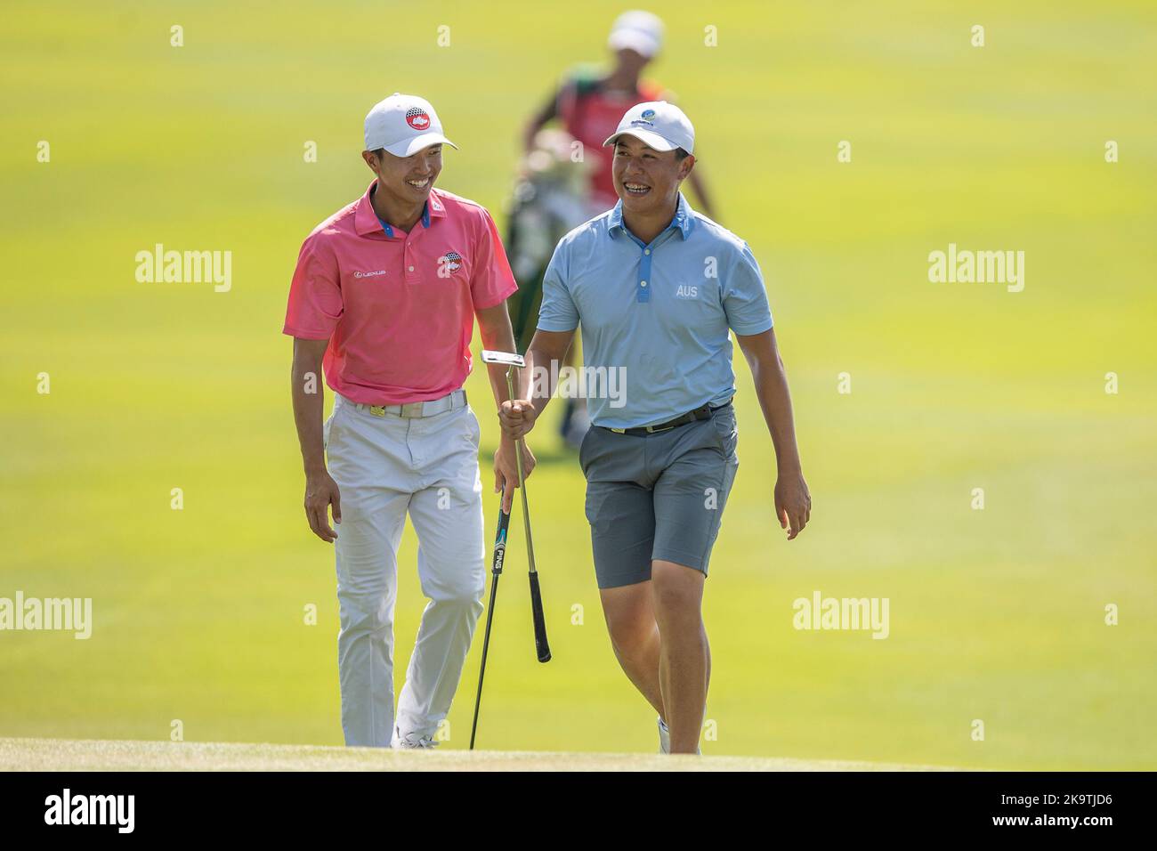 CHONBURI, THAILAND - OCTOBER 30: Jeff Guan of Australia and James Leow ...