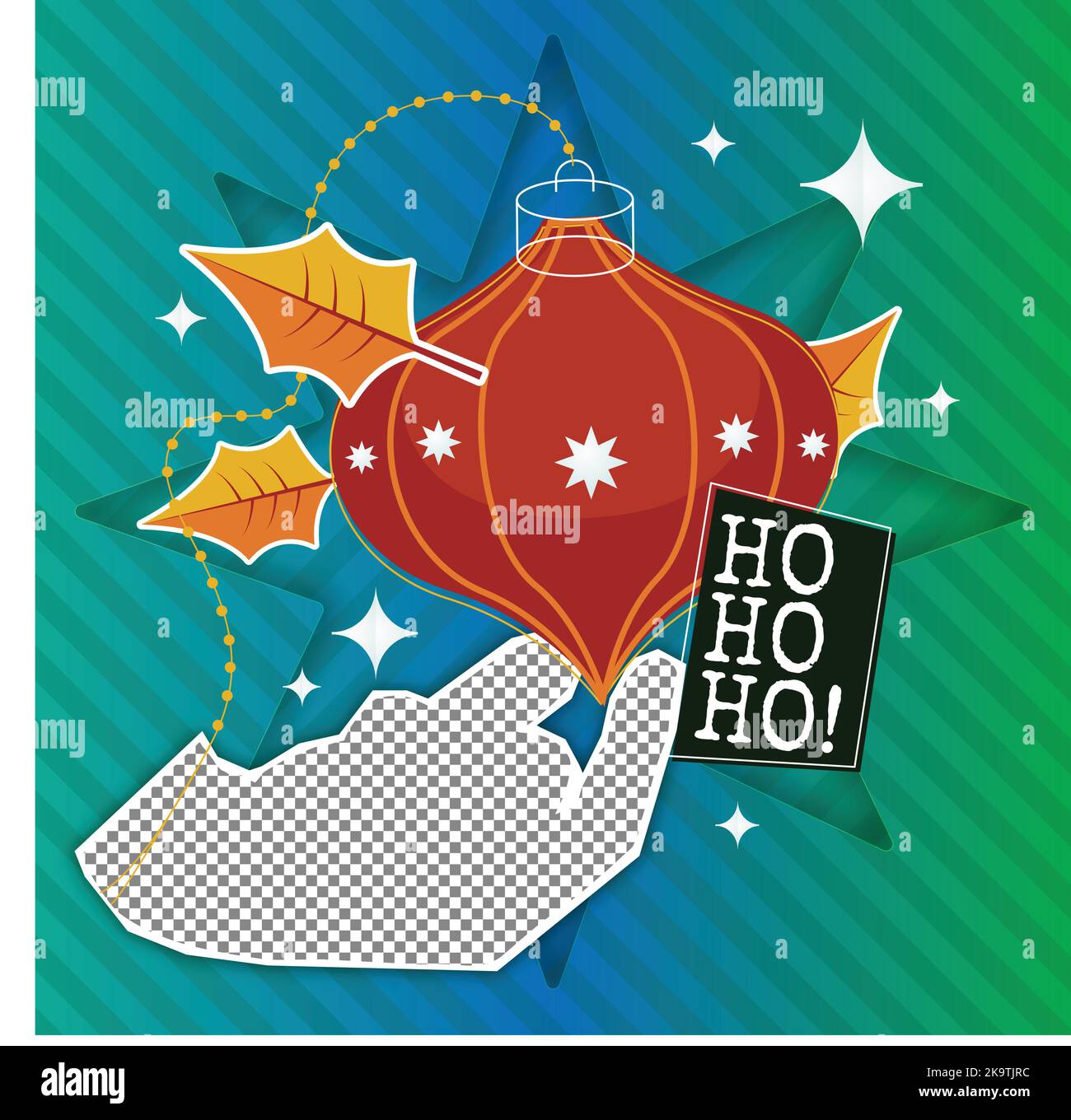 flat christmas collage vector design illustration Stock Vector Image ...