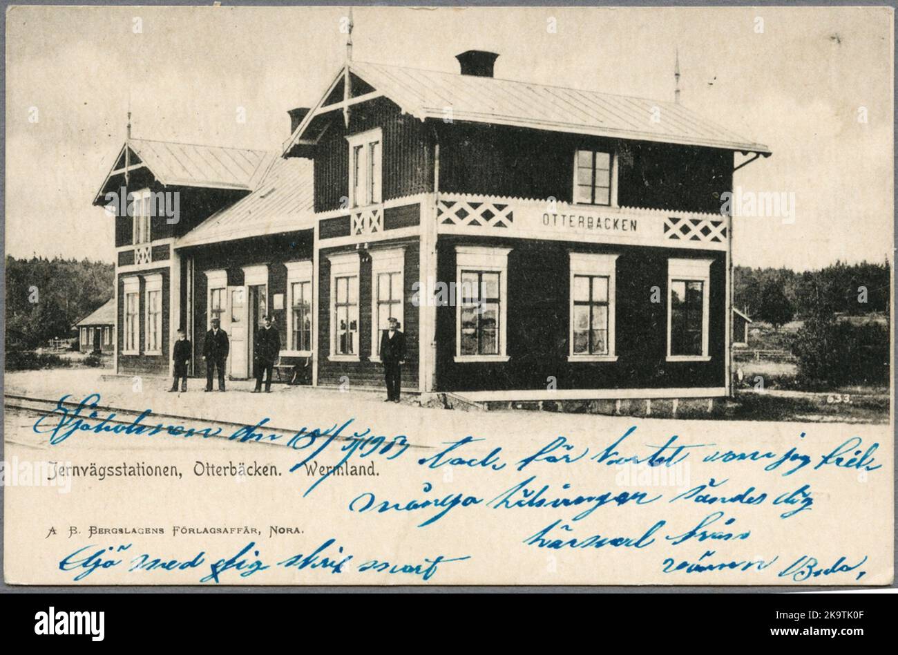 Nora - Karlskoga Railway, NKJ. The station in Otterbäcken Stock Photo ...