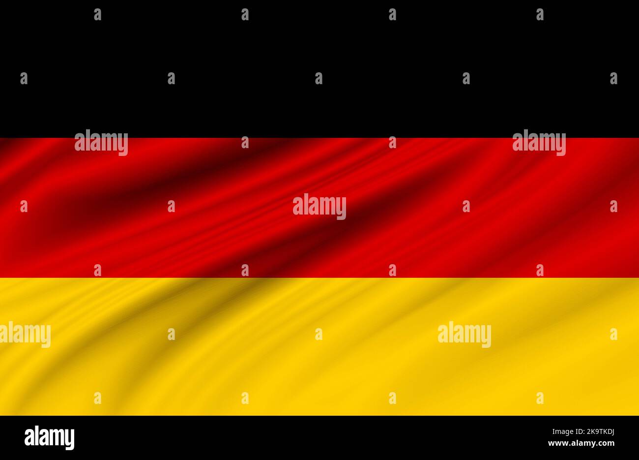 Germany's flag with fabric texture. 3D illustration. Flat lay ...