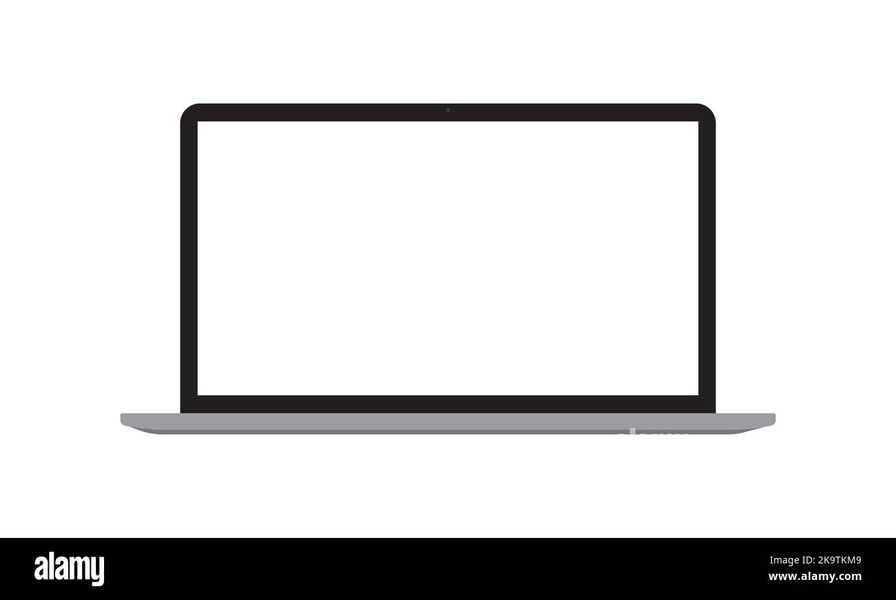 Realistic laptop incline 90 degree isolated on white background. computer notebook with empty ...