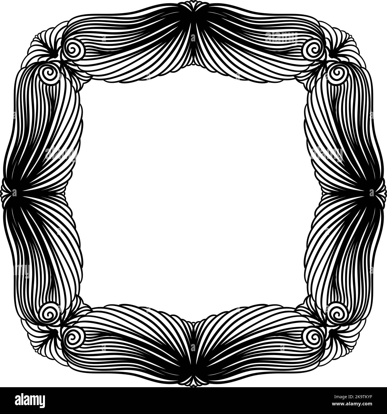 Black curly border hi-res stock photography and images - Alamy