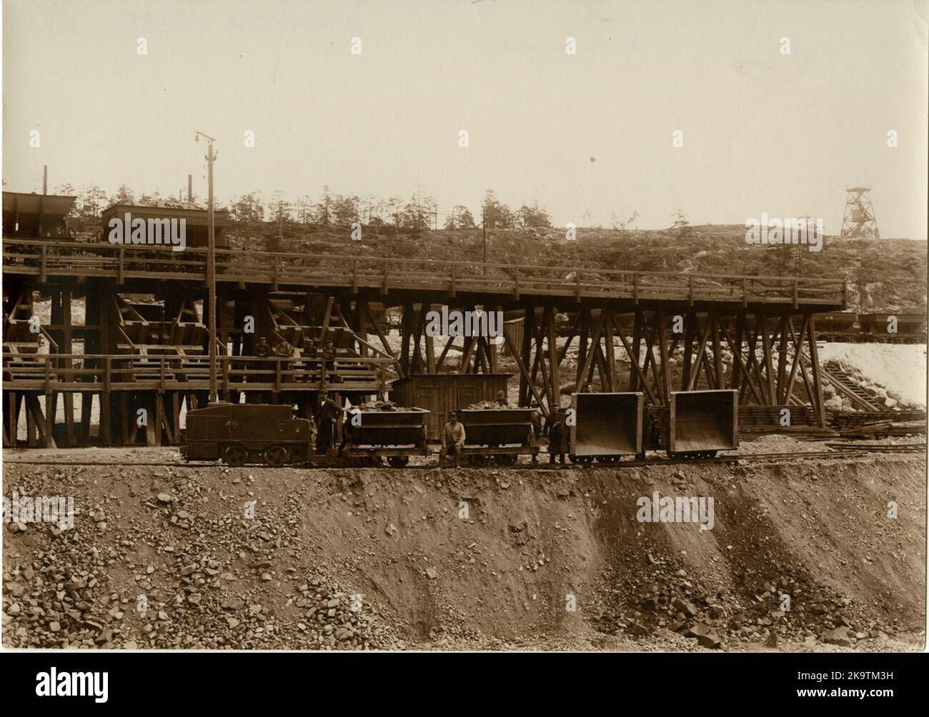 Ore storage on the slope of Svartöberget Luleå Stock Photo - Alamy