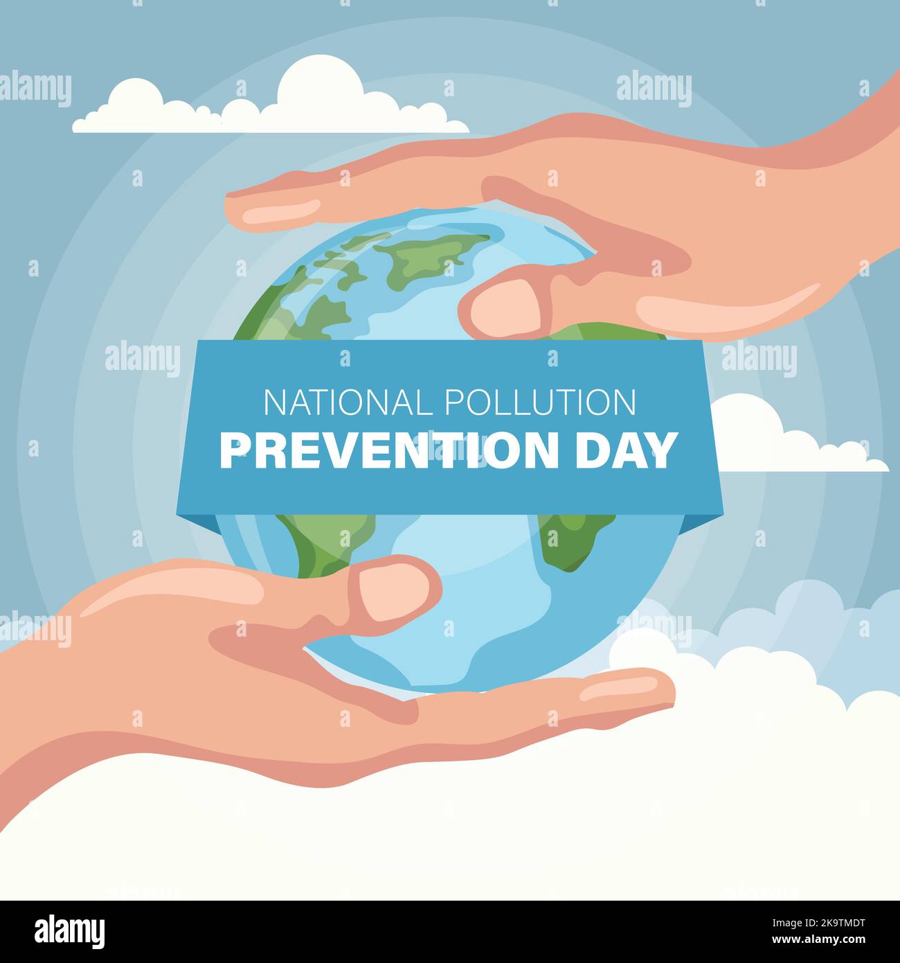 Design of hands holding the planet earth with national pollution ...