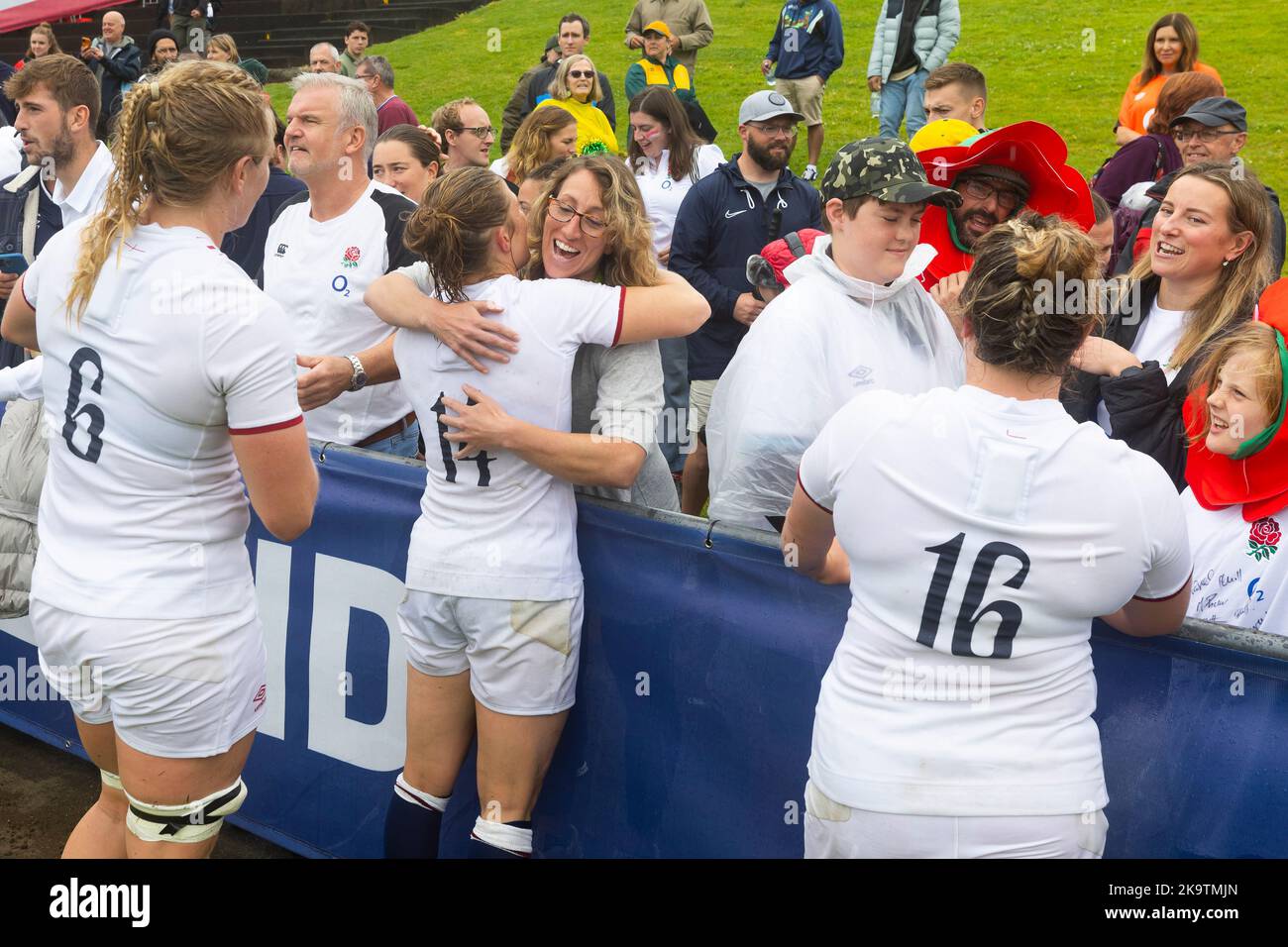 England players with supporters after their win against Australia in ...