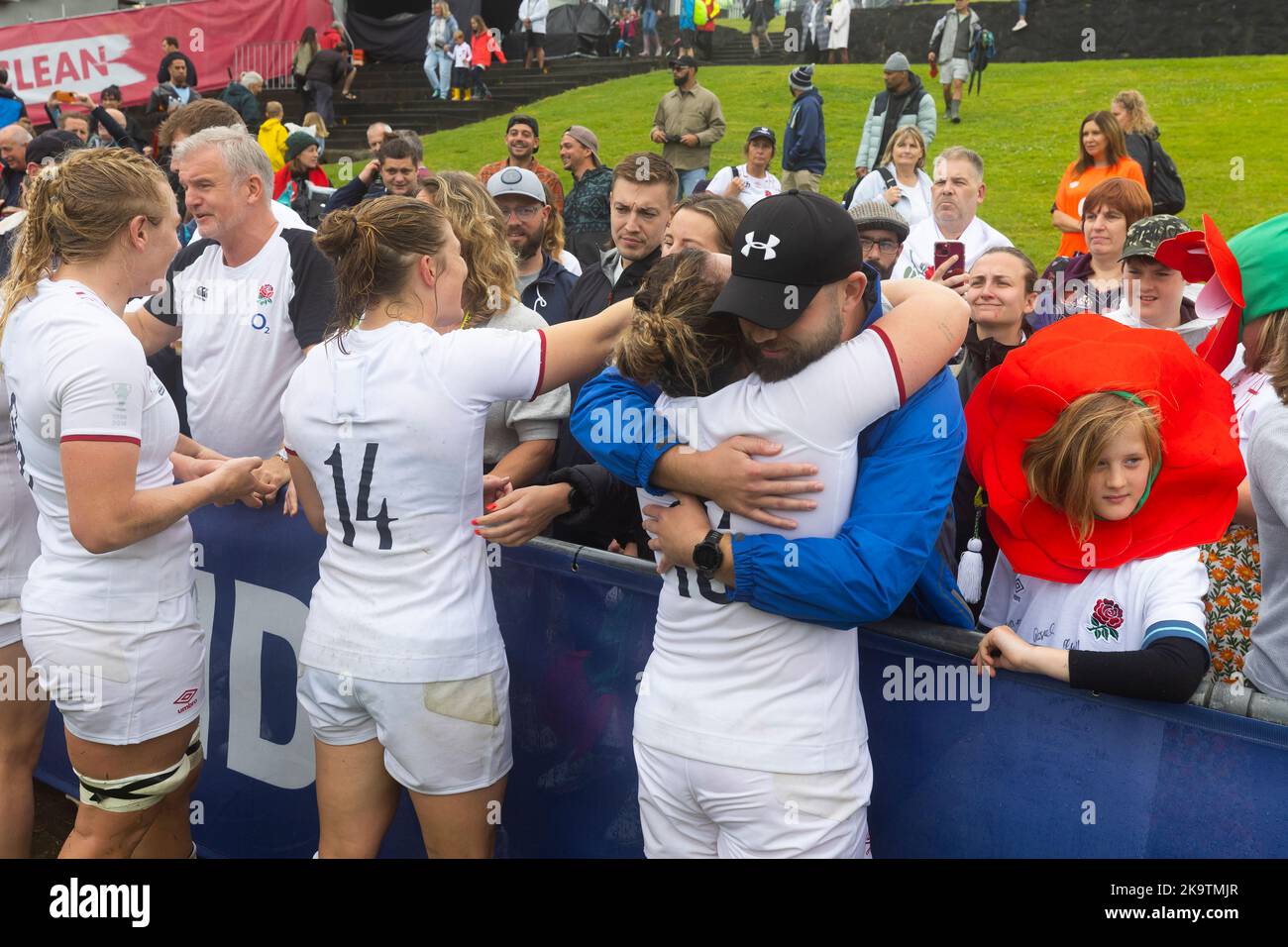 England players with supporters after their win against Australia in ...