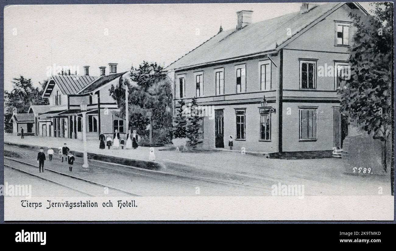 Tierp Railway Station and Hotel Stock Photo - Alamy