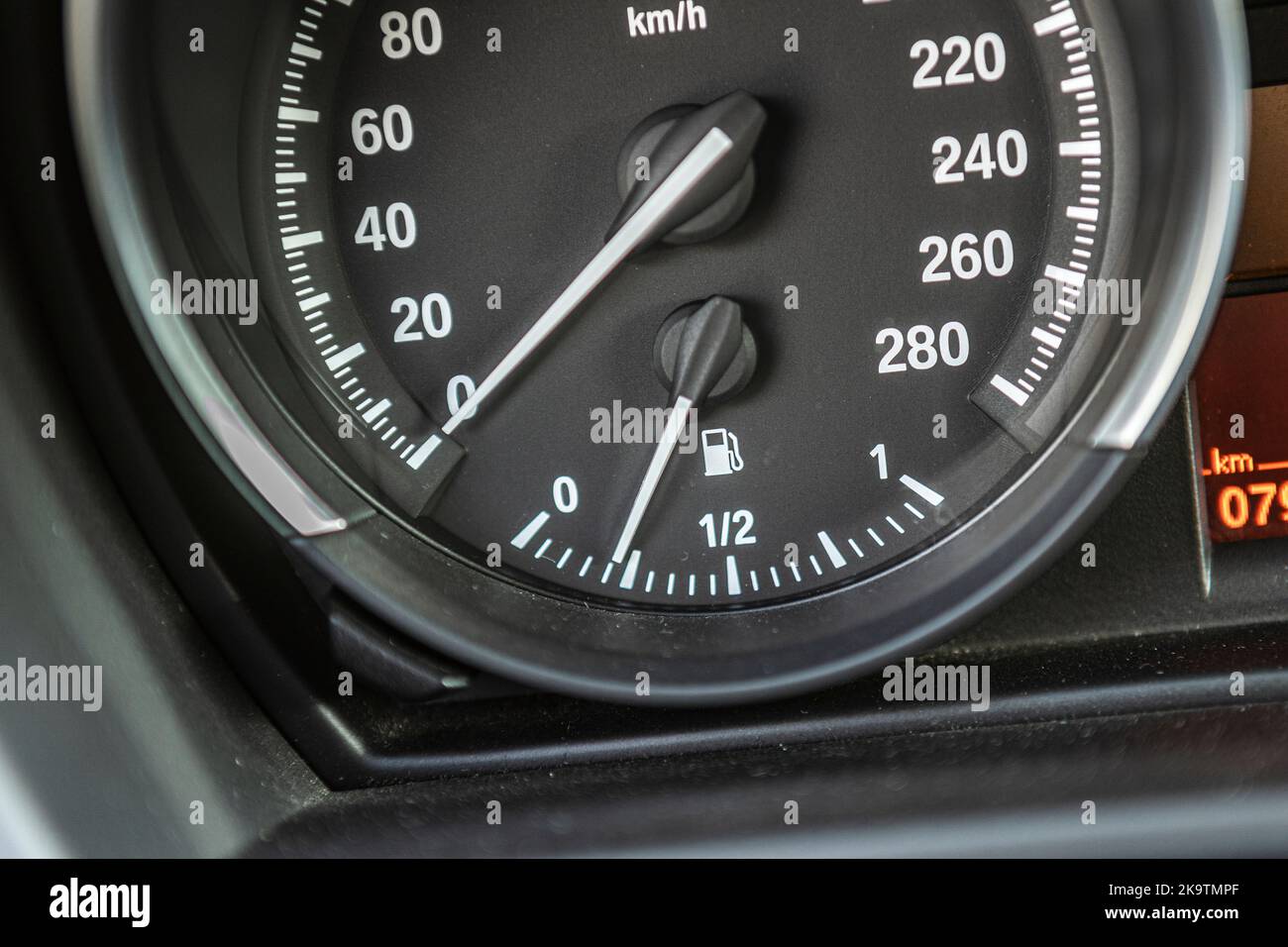 Macro detail of Car fuel level needle Stock Photo - Alamy