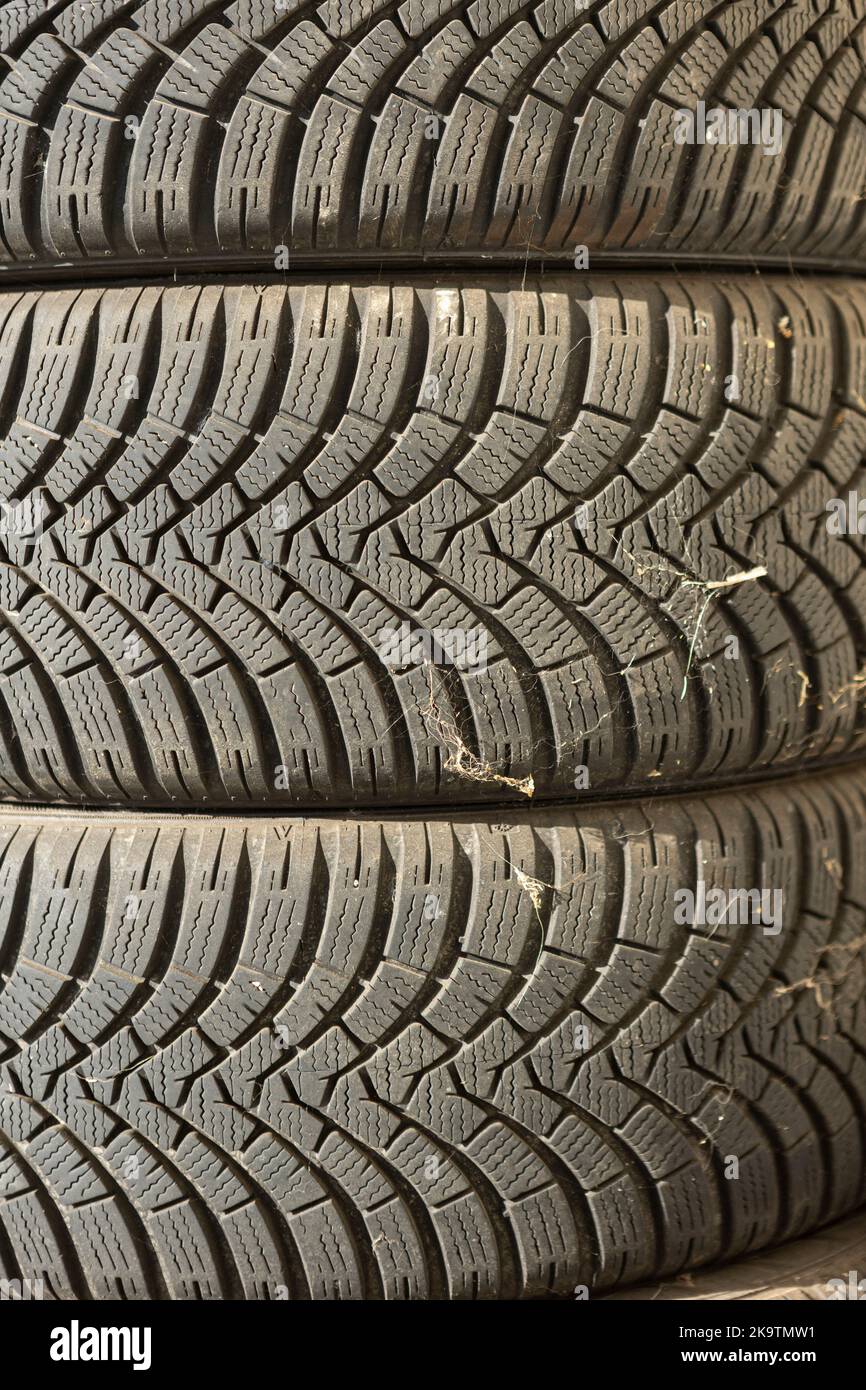 Winter tire tread detail shot Stock Photo - Alamy