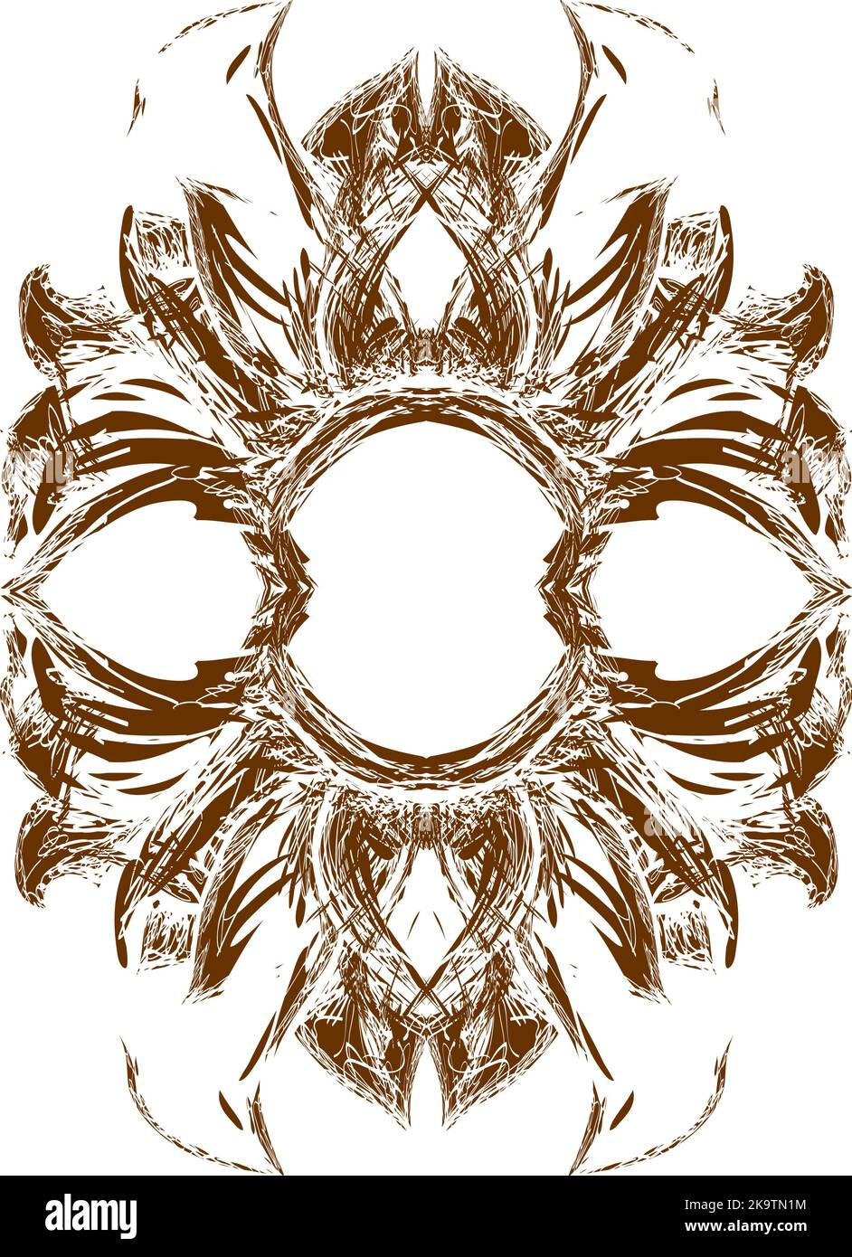 Hand drawn vector illustration. Vintage frame with curly decorative ...