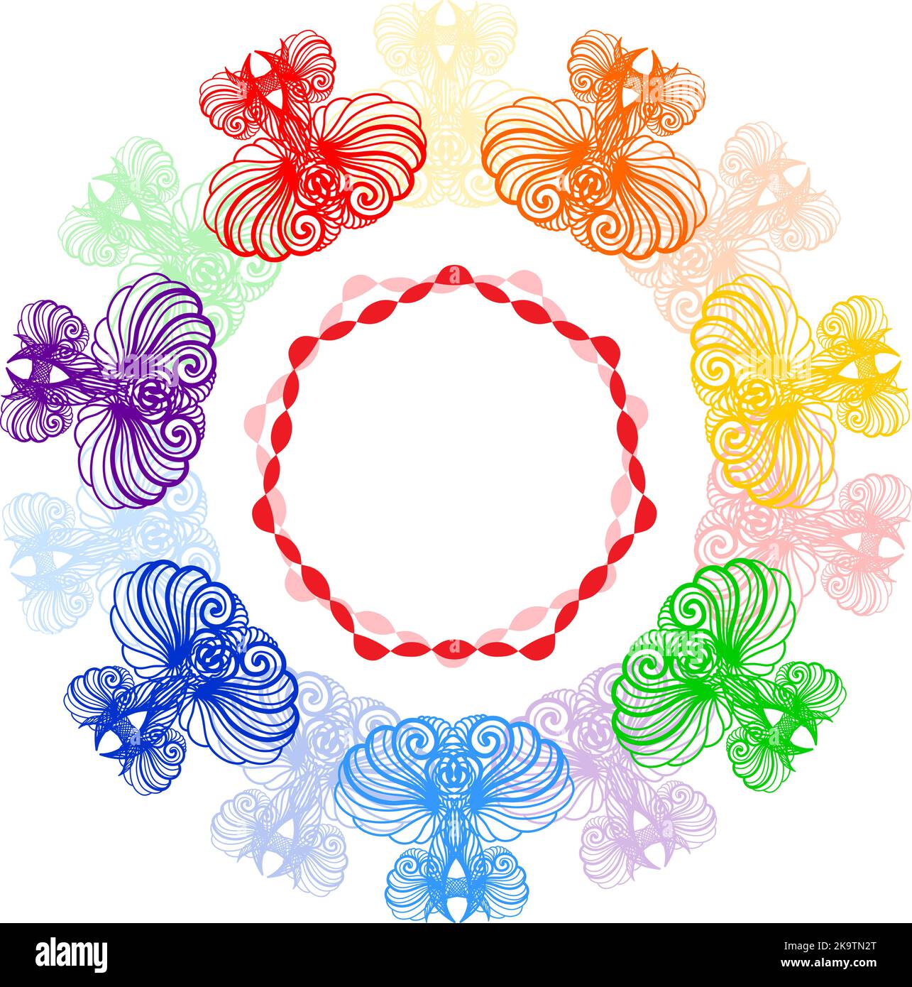 Hand drawn vector illustration. Vintage frame with curly decorative ...