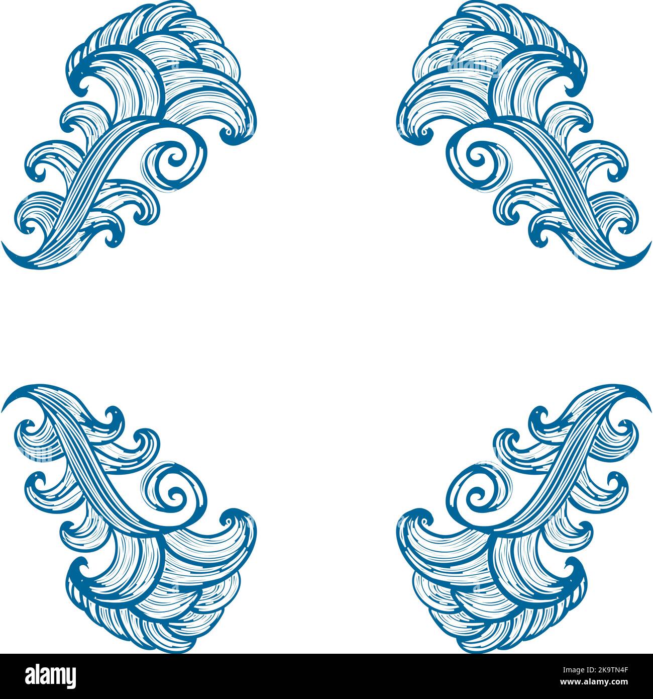 Hand drawn vector illustration. Vintage frame with curly decorative ...