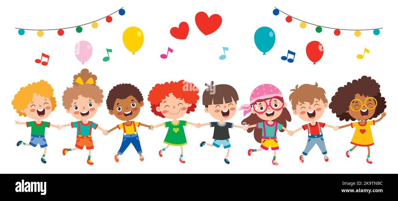 Happy Multi Ethnic Kids Stock Vector Image & Art - Alamy