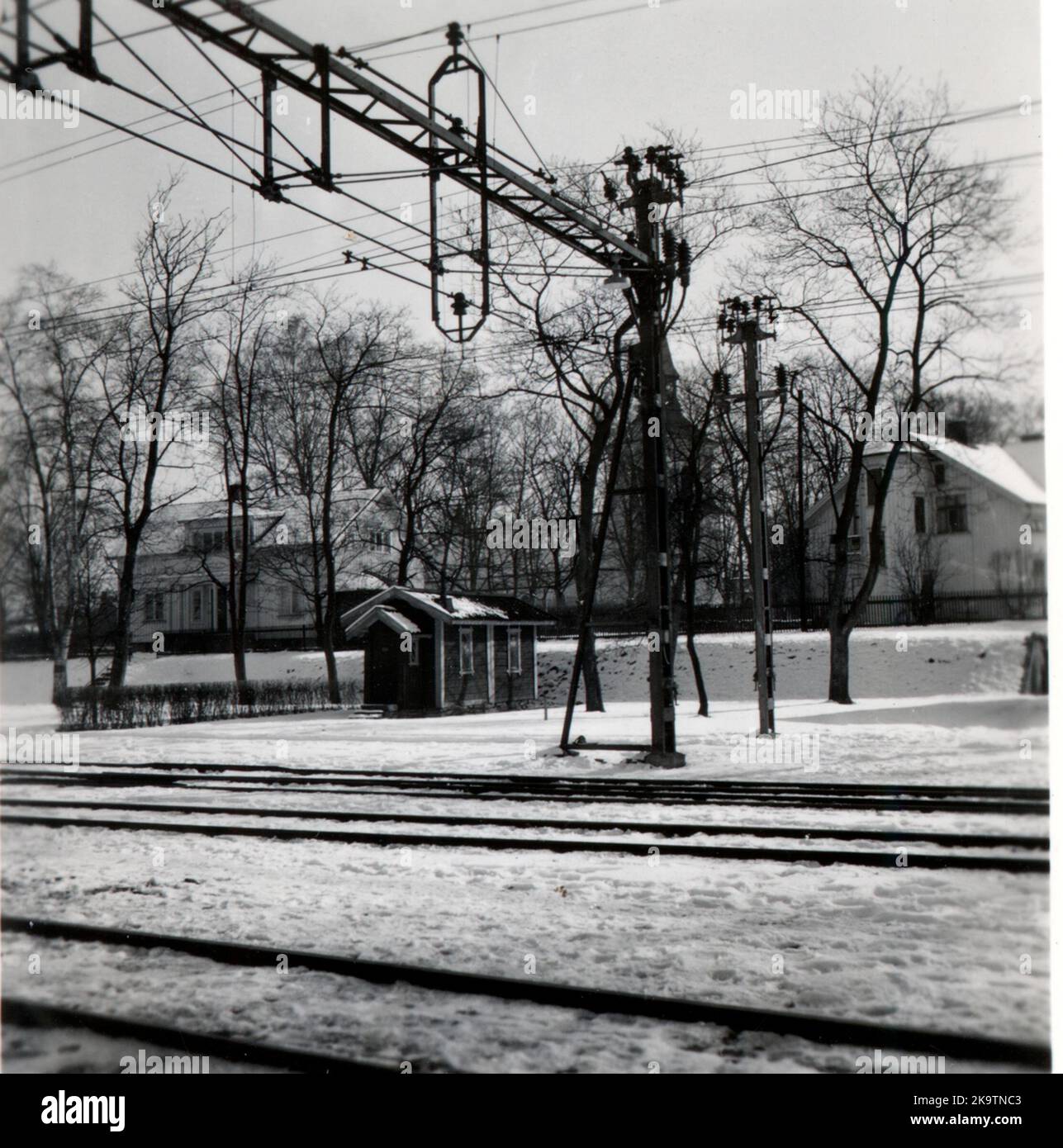 Herrljunga's first station house Stock Photo - Alamy