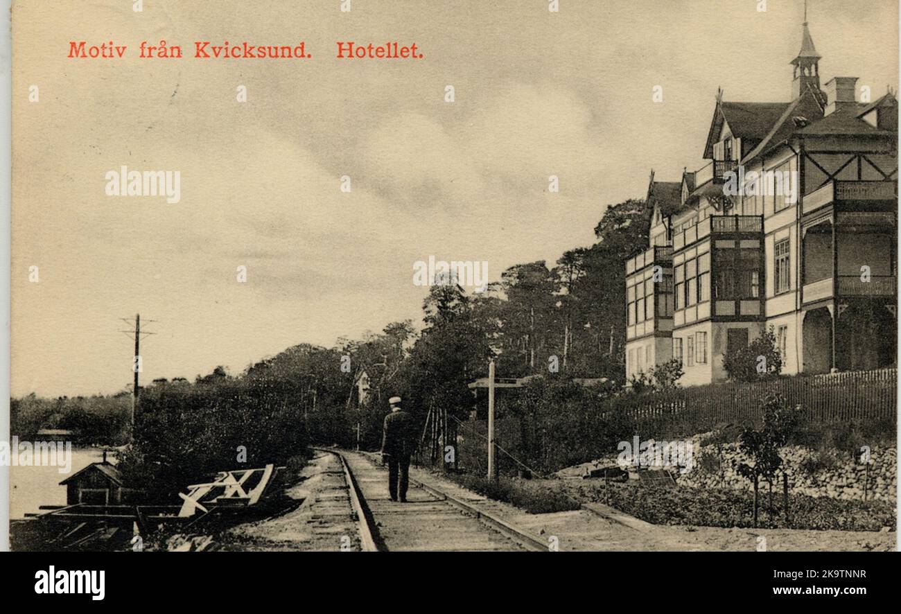 Hotel at the railway in Kvicksund Stock Photo - Alamy