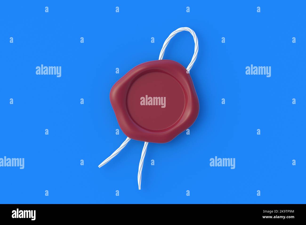 Seal wax stamp with rope. Guarantee and quality mark. Postage label ...