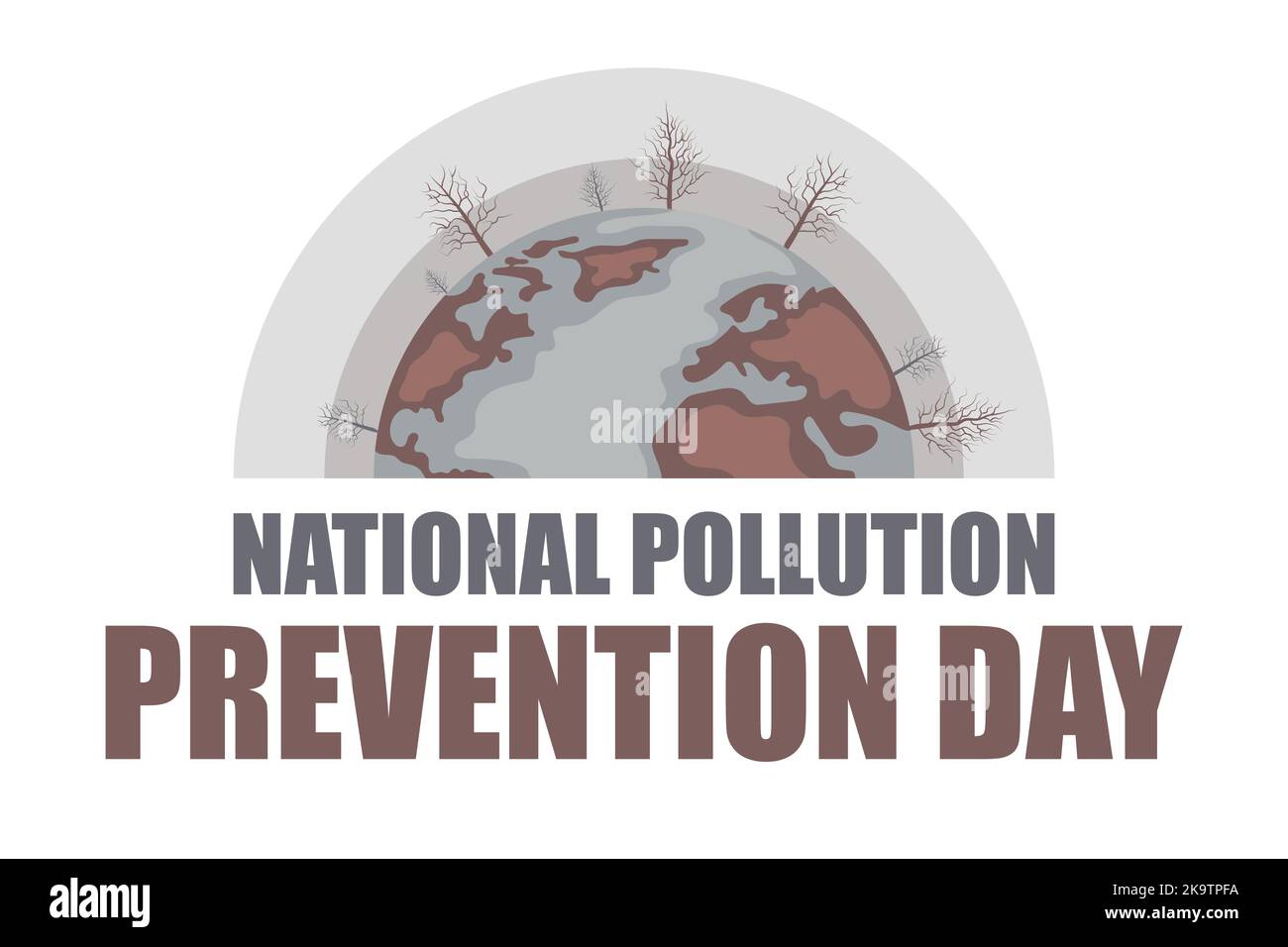 National pollution prevention day design with planet earth with dry ...