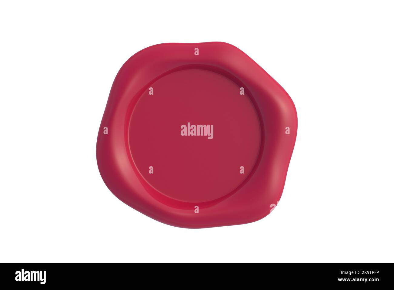 Seal wax stamp isolated on white background. Top view. 3d render Stock ...