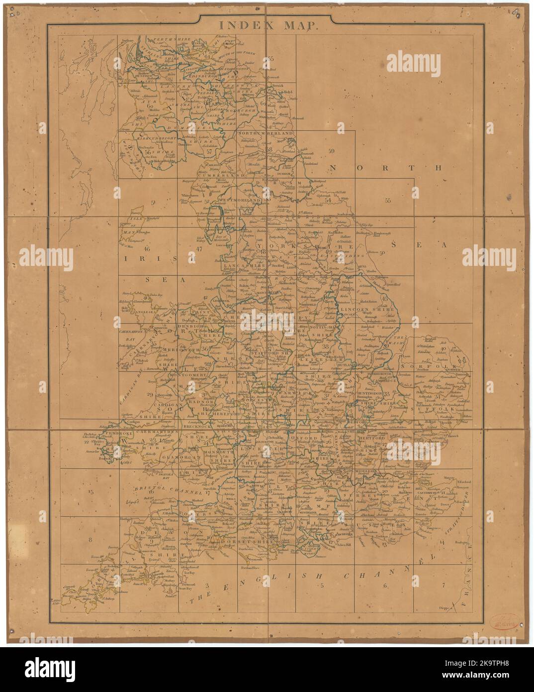 Cary's Improved Map of England and Wales - Index map. G. & J. Cary 1832 ...