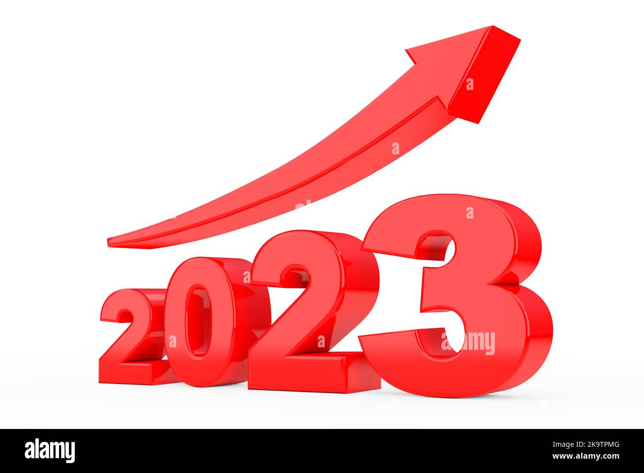 Progress Arrow in New 2023 Year Sign on a white background. 3d Rendering Stock Photo - Alamy