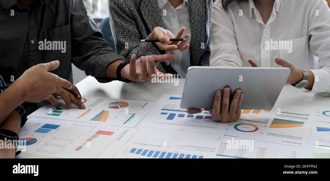 Financial,accounting, investment advisor consulting with her team at ...