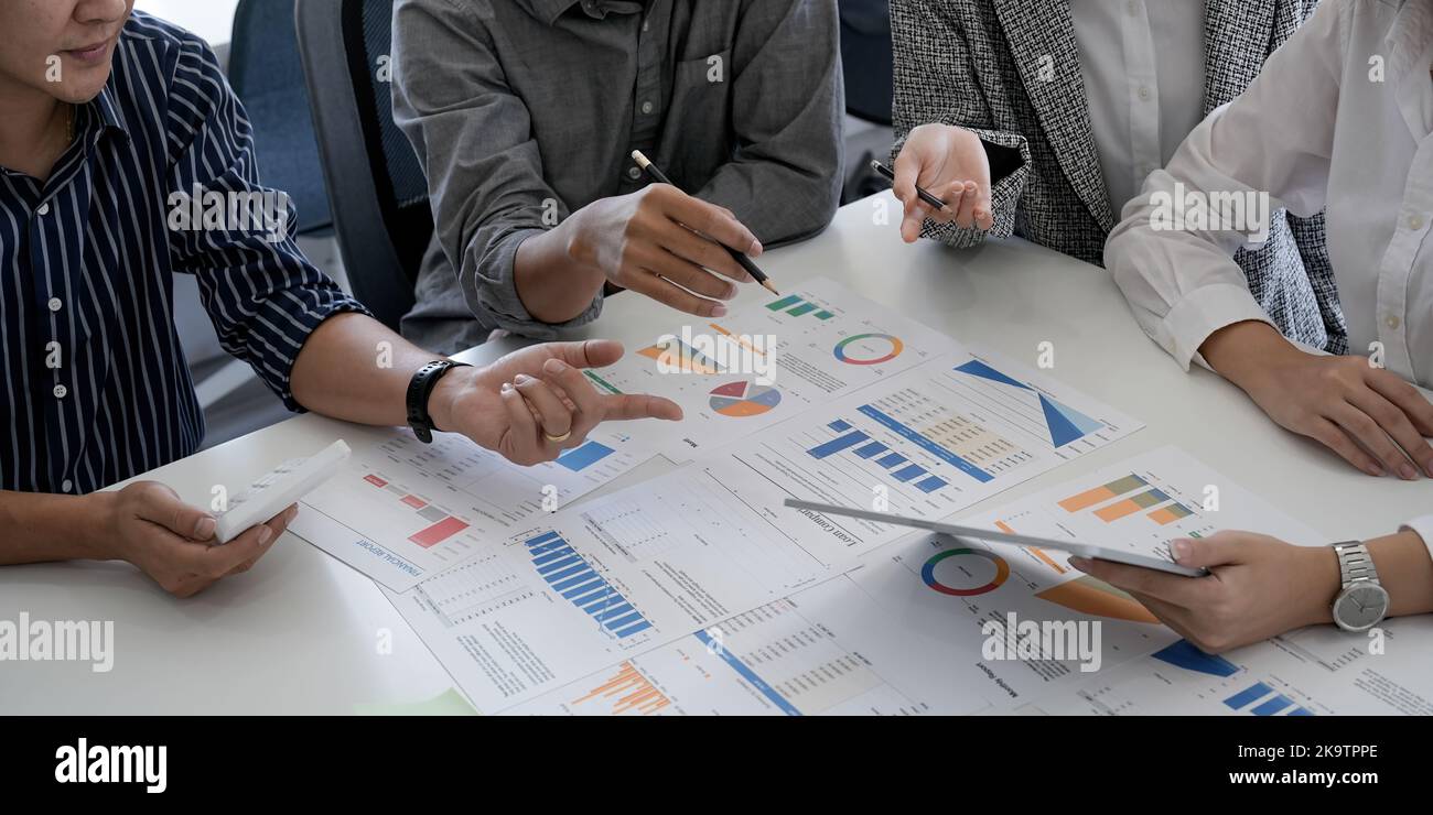 Financial,accounting, investment advisor consulting with her team at ...