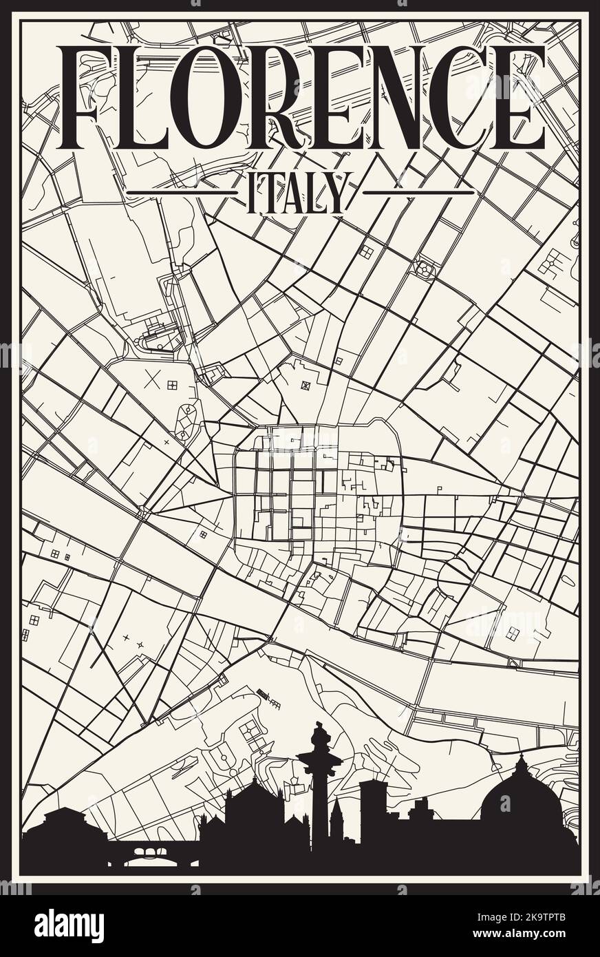Old map of florence Stock Vector Images - Alamy