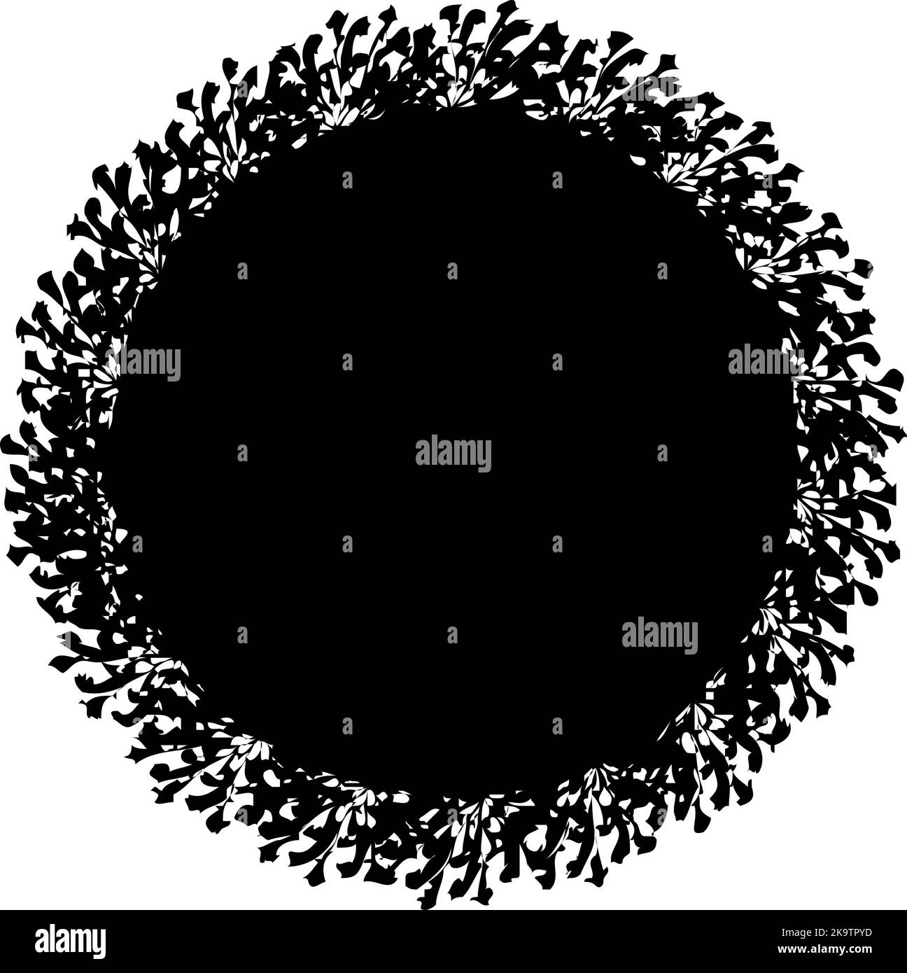 Black and white vector illustration. Vintage frame with curly ...