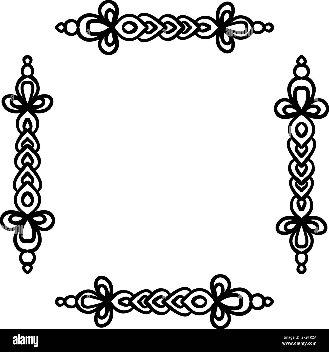 Abstract decorative frame. Ornamental black element on white background ...