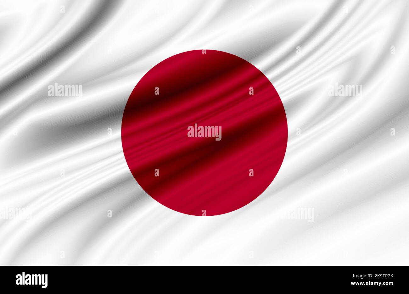 Japan flag with fabric texture. 3D illustration Stock Photo - Alamy