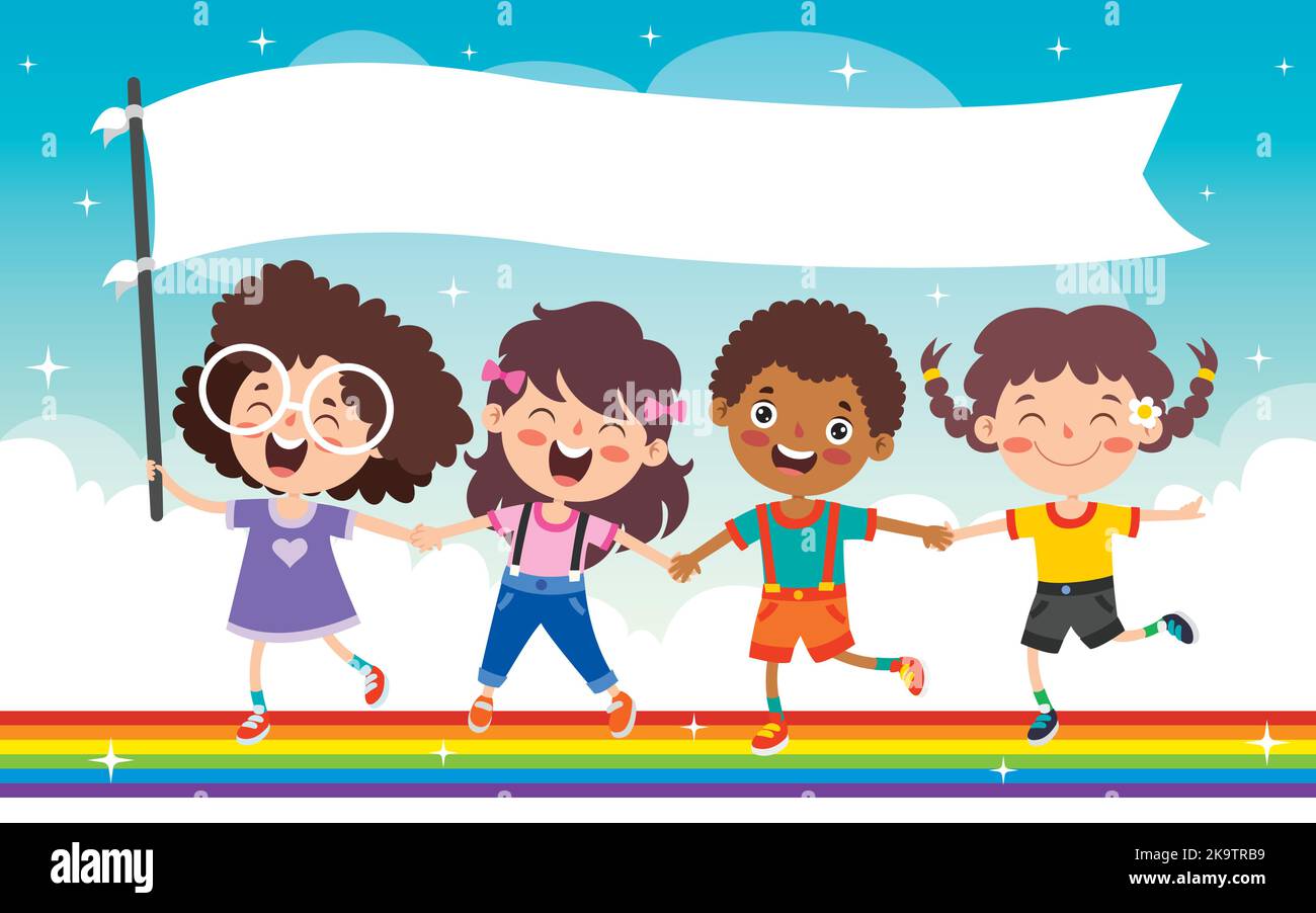 Happy Multi Ethnic Kids Stock Vector Image & Art - Alamy