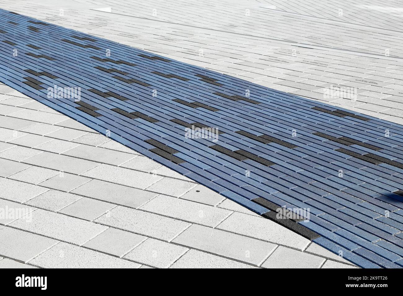 Creative structure with paving stones on sidewalk, Montreal, Province of Quebec, Canada Stock ...