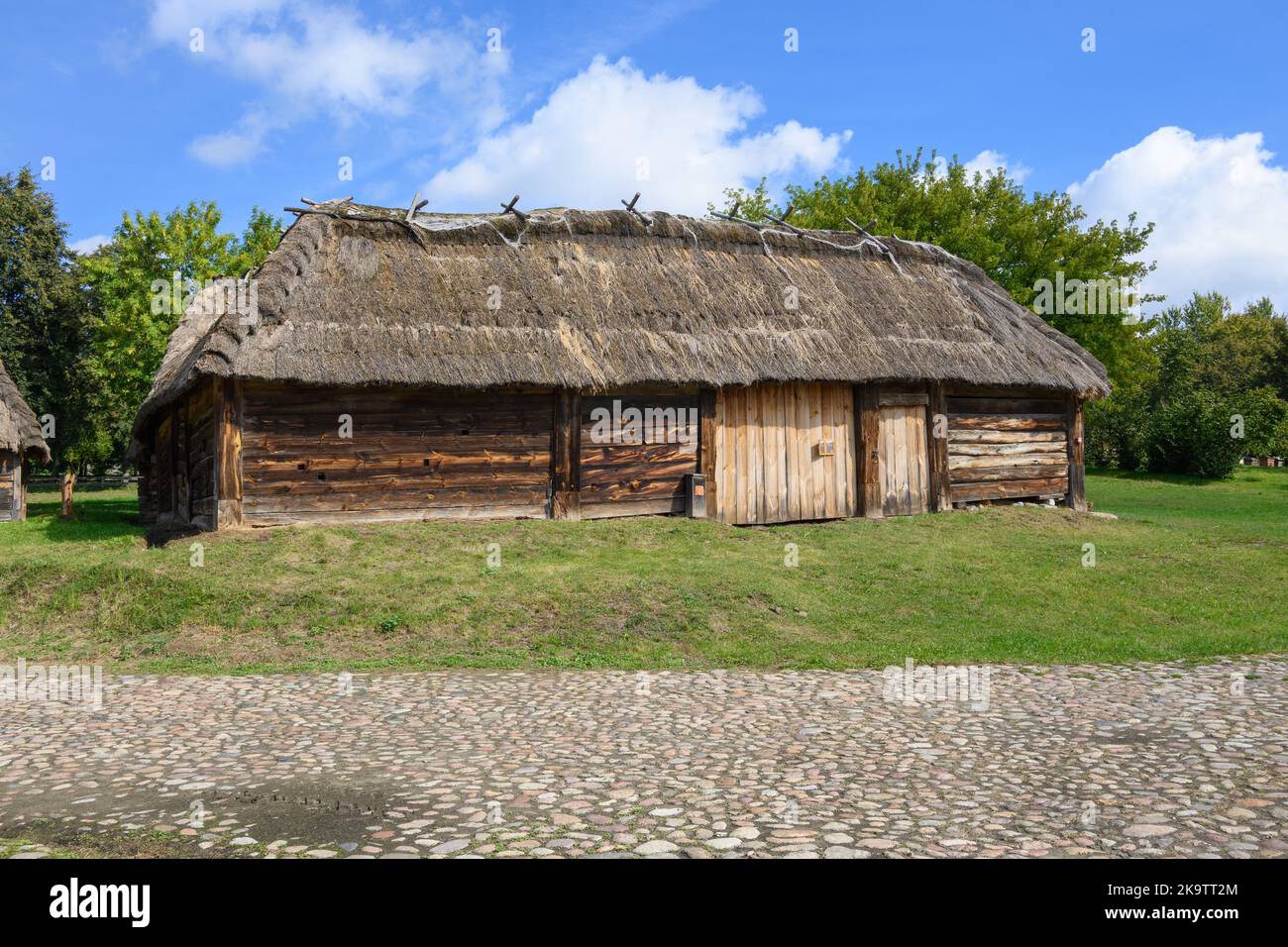 Lublin, Poland - September 13, 2022: Wooden barn in the Lublin Open Air ...