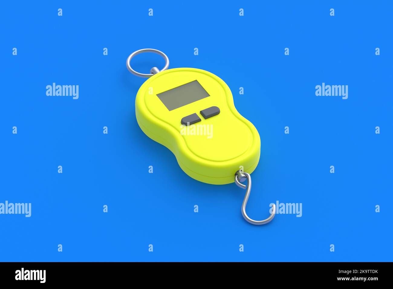 Hand scales on blue background. Household tool. Weighing equipment ...