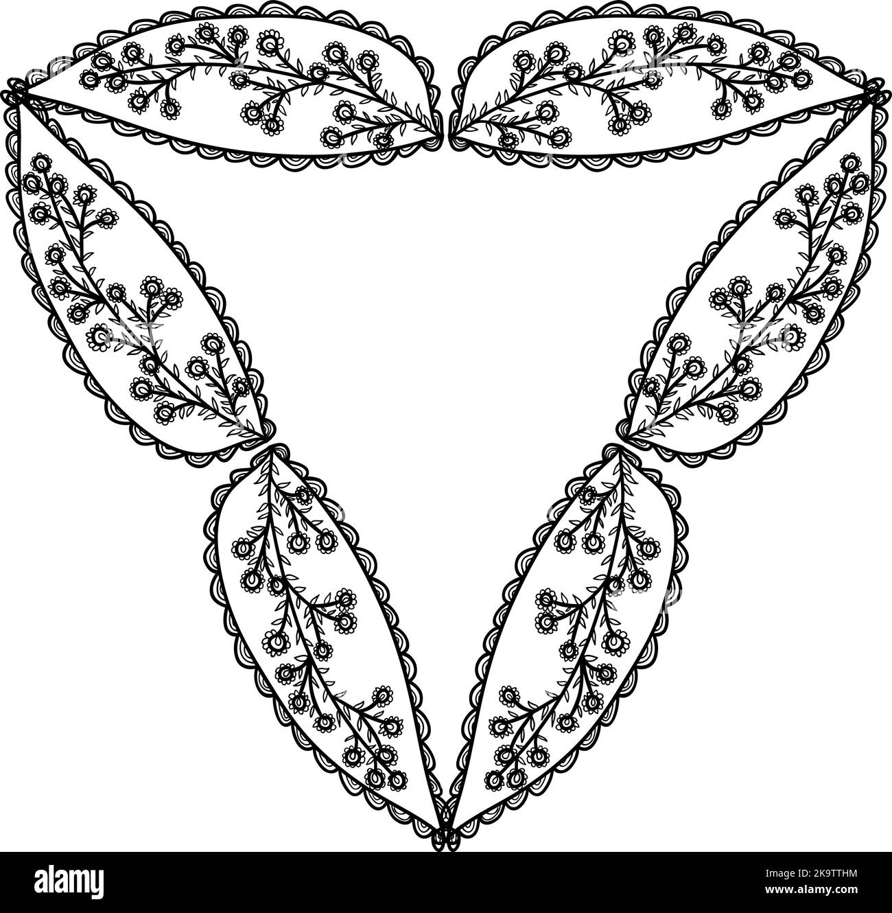 Black and white vector illustration. Vintage frame with curly ...