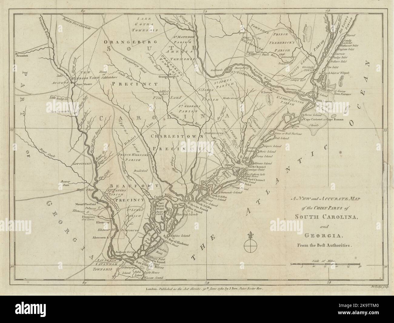 New & Accurate Map of the Chief Parts of South Carolina & Georgia LODGE ...