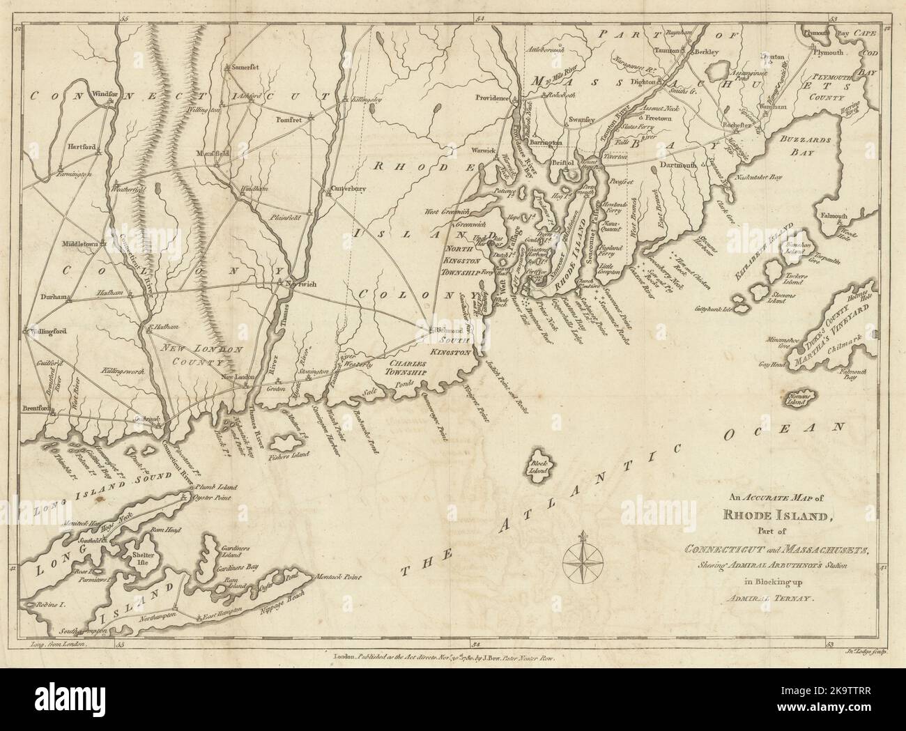 Rhode Island, part of Connecticut & Massachusetts shewing… LODGE 1780 ...