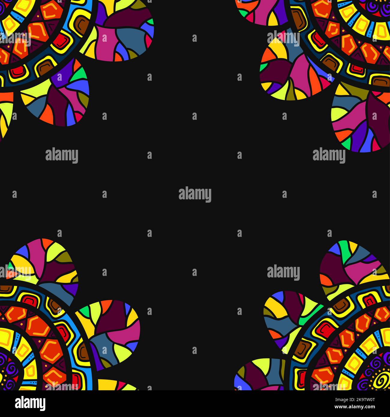 Romantic doodle corner frame hi-res stock photography and images - Alamy