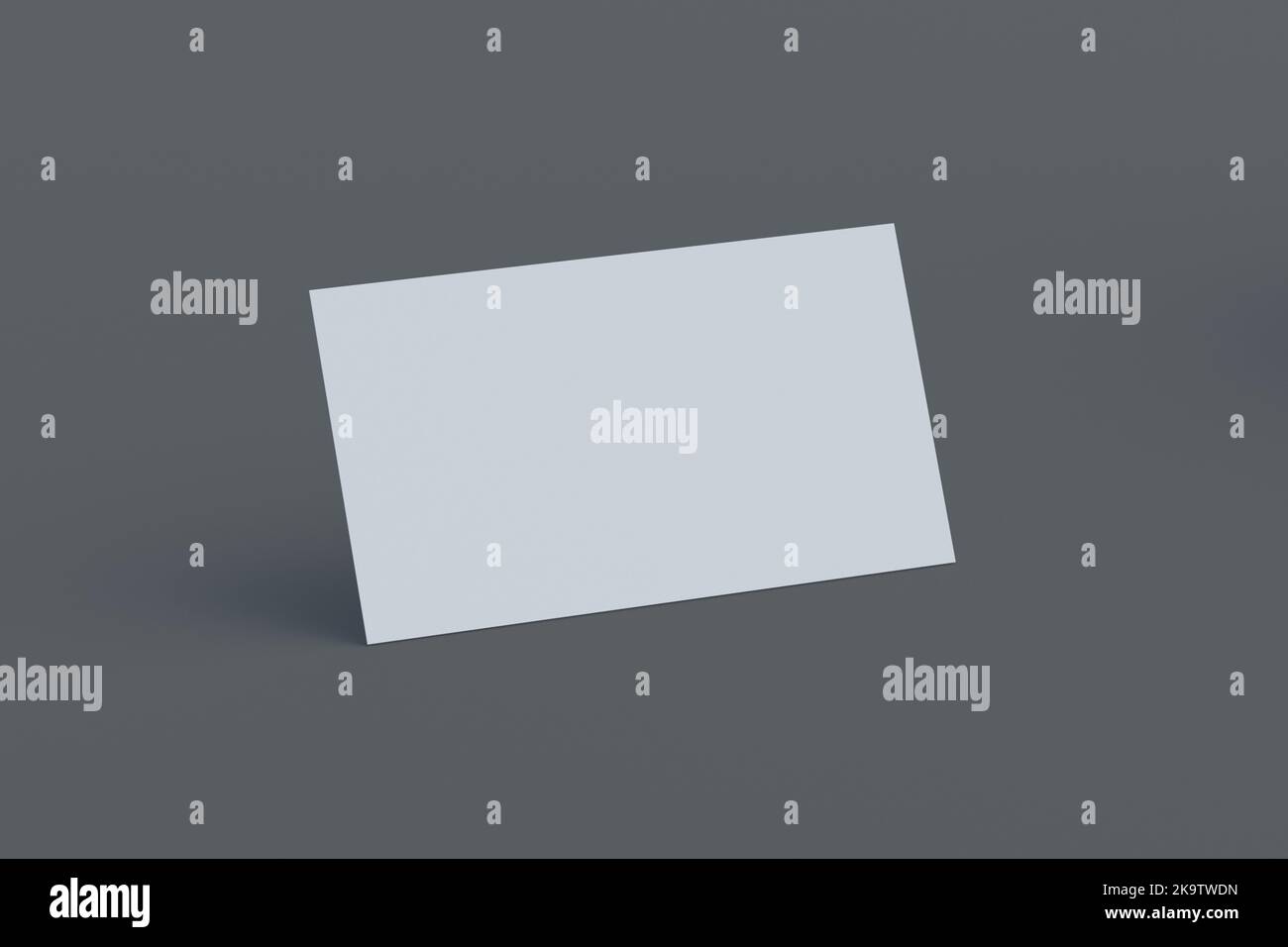 Mockup of blank business card on gray background. 3d render Stock Photo ...