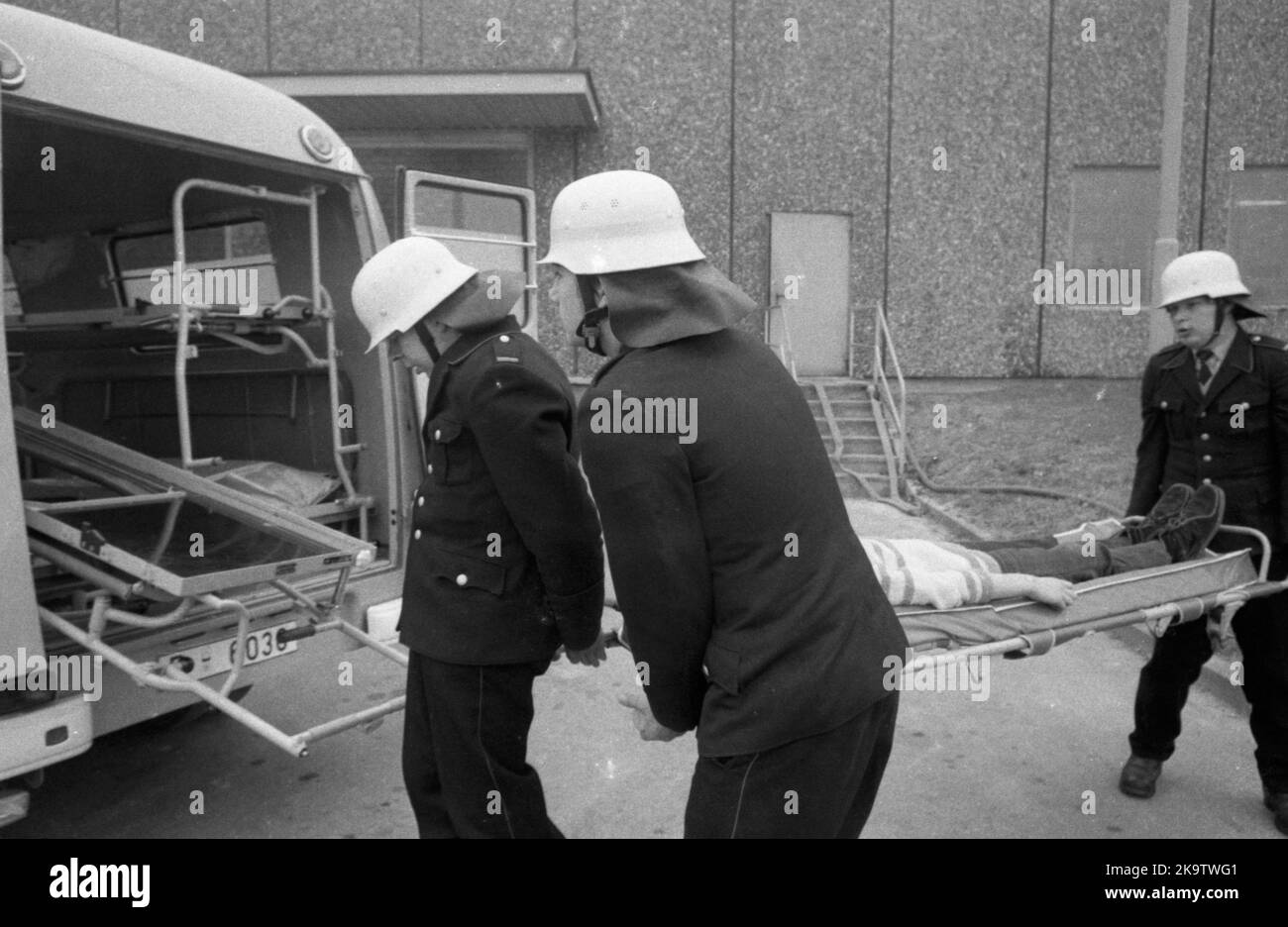 An emergency exercise of the fire brigade, the civil protection and the ...