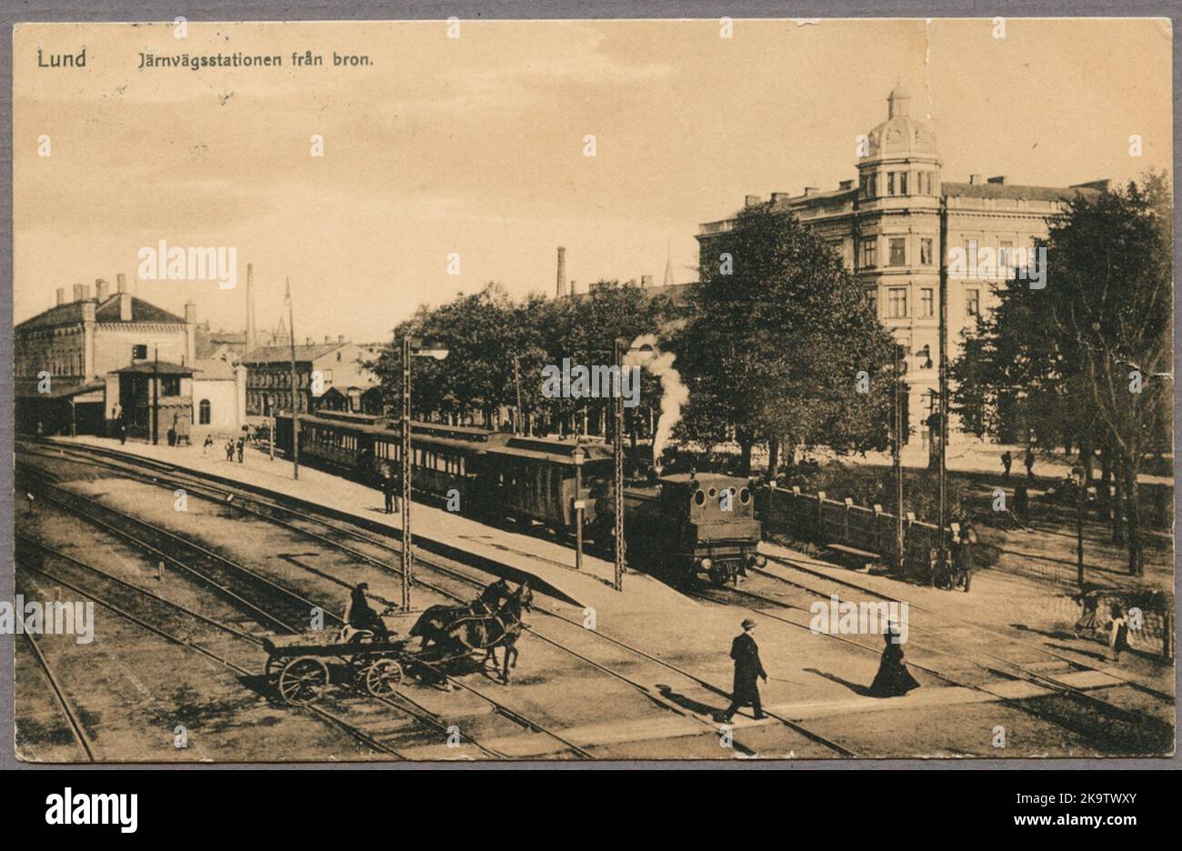 The railway station in Lund seen from the bridge Stock Photo - Alamy