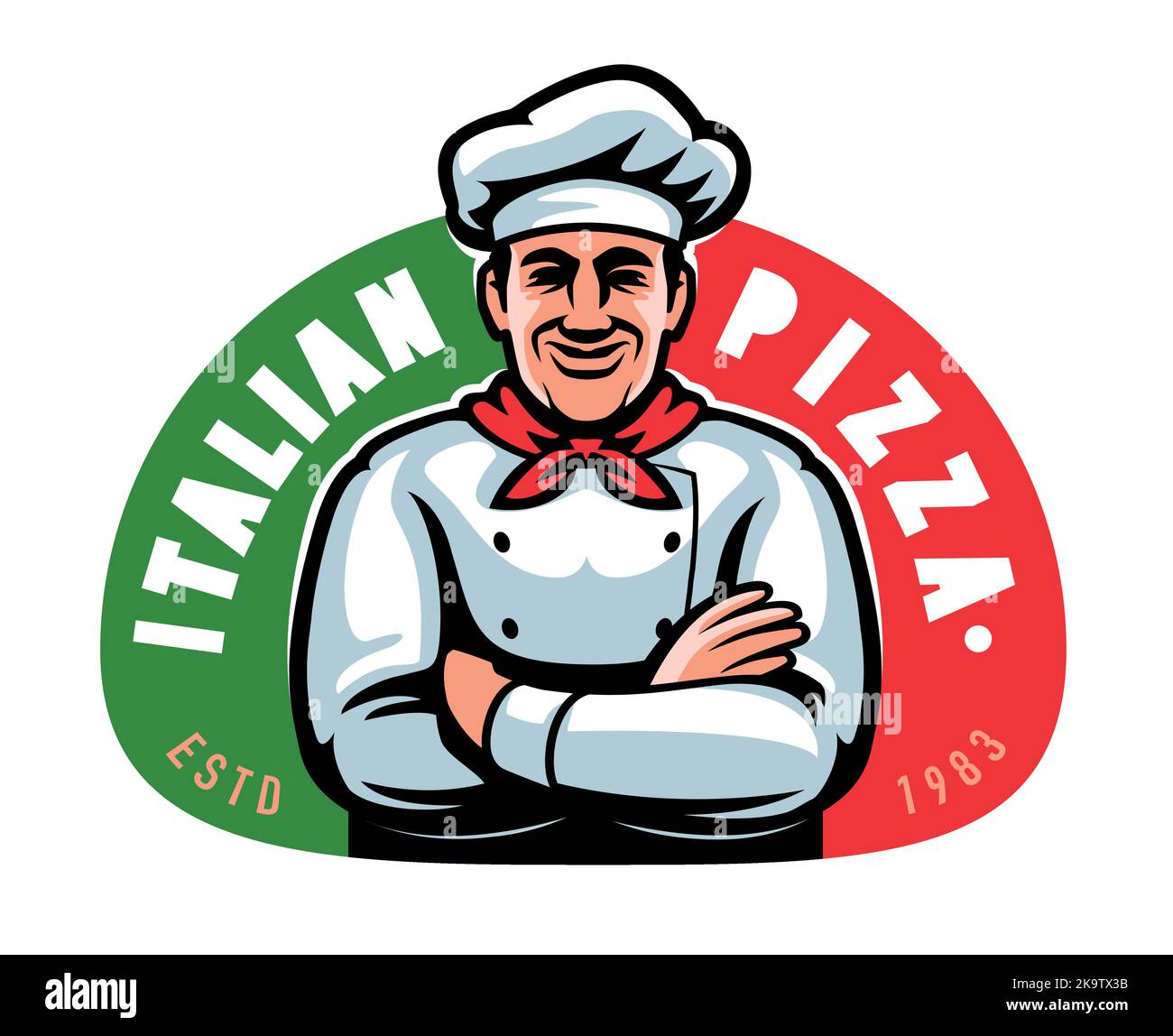 PIZZA logo. Chef, Italian food badge, label. Emblem for restaurant menu ...