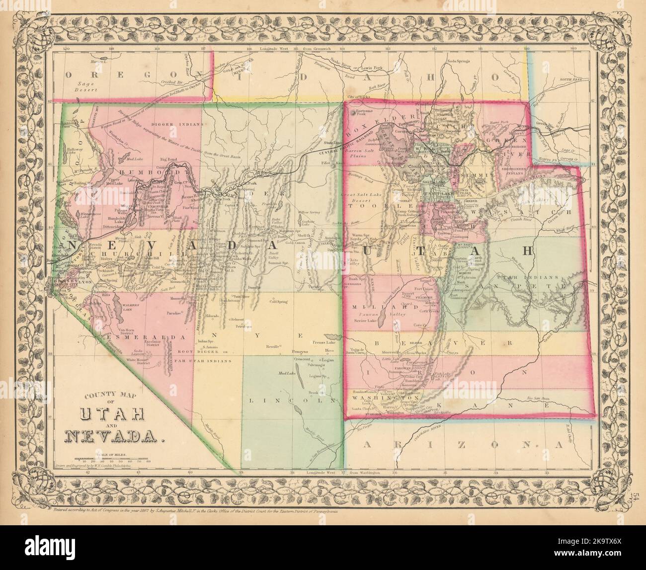 Nevada map hi-res stock photography and images - Alamy