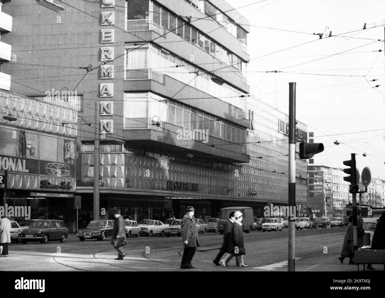 The centre of downtown Dortmund on 24. 1. 1972, Germany Stock Photo - Alamy