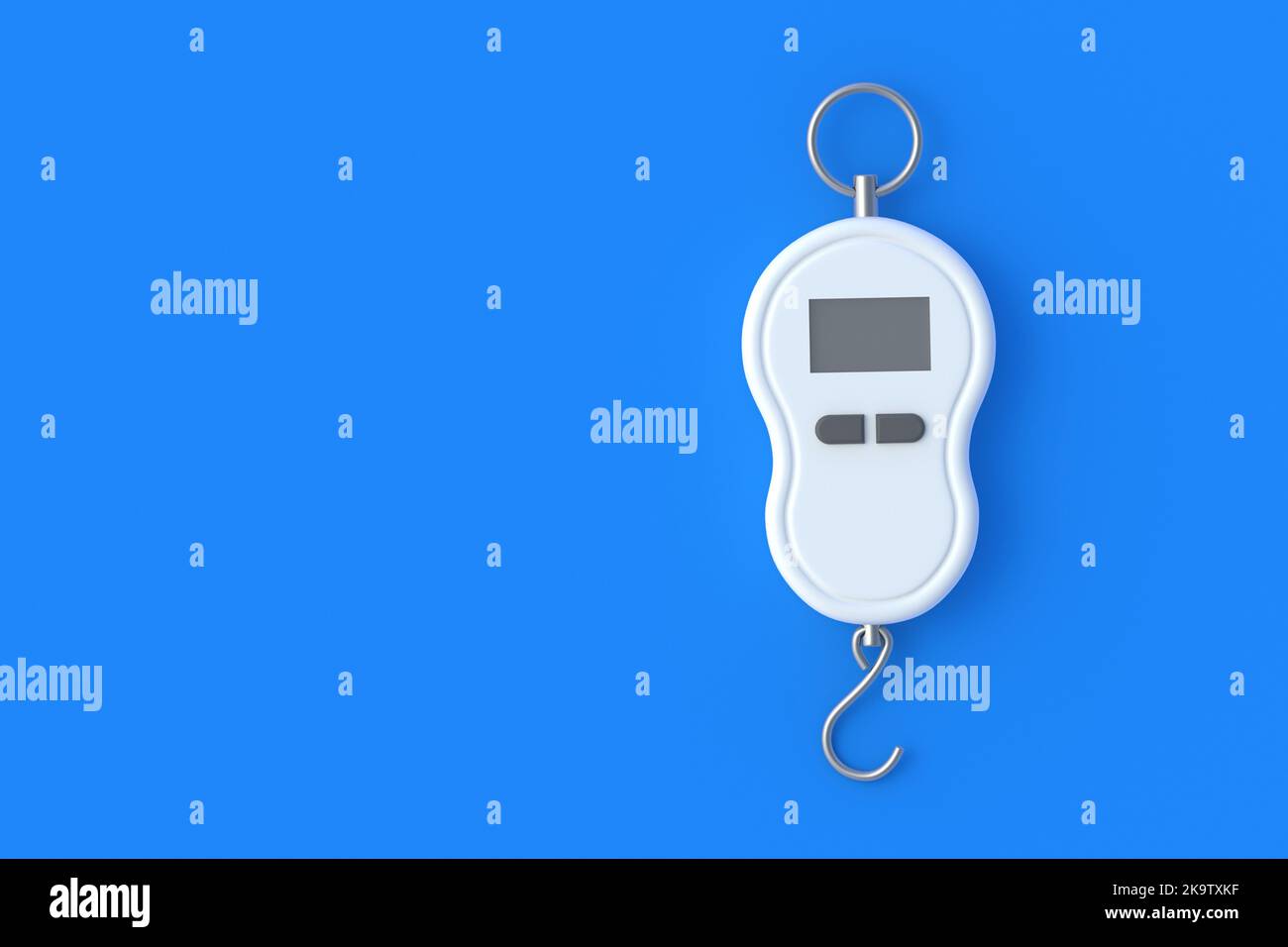 Hand scales on blue background. Household tool. Weighing equipment ...